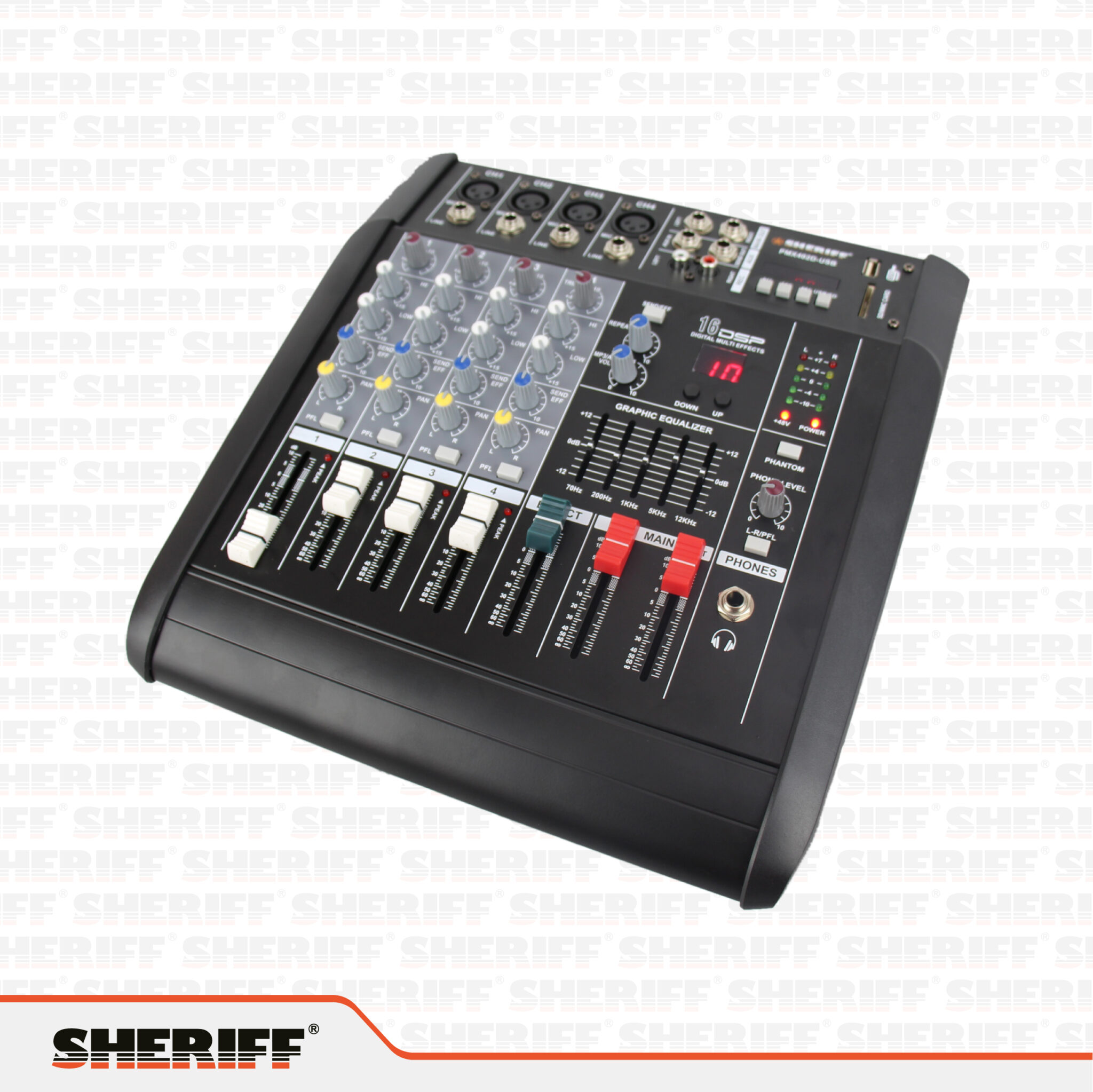 Consola de audio amplificada | PMX402D-USB | Sheriff - Power Acoustik