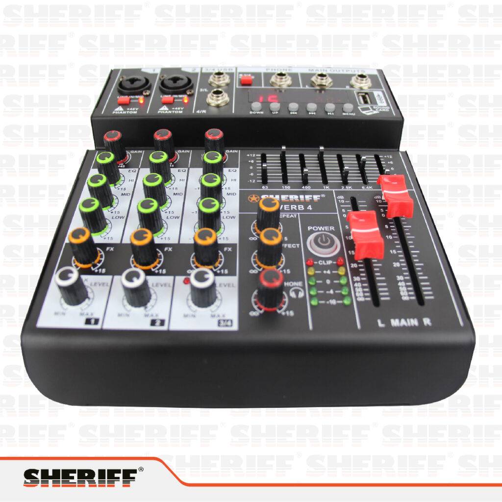 Mixer Interfaz 4 canales USB+Bluetooth - SHERIFF | REVERB 4 | - Power ...
